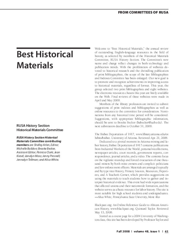 (PDF) Best Historical Materials