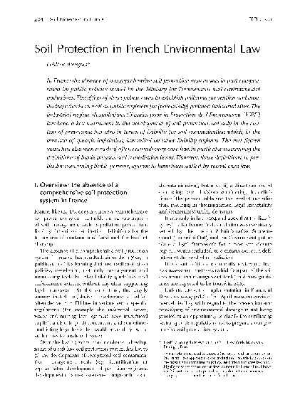 (PDF) Soil Protection in French Environmental Law