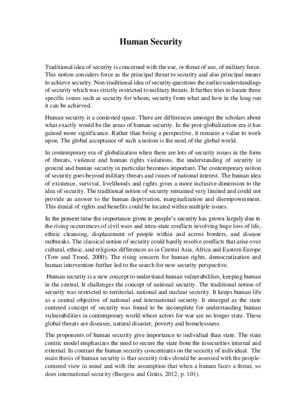 (PDF) Human security