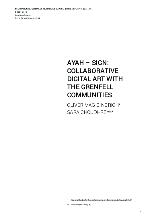 (PDF) AYAH - Sign: Collaborative Digital Art With The Grenfell Communities