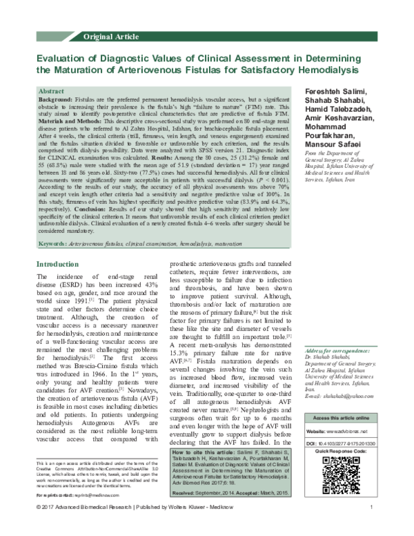 (PDF) Evaluation of Diagnostic Values of Clinical Assessment in ...