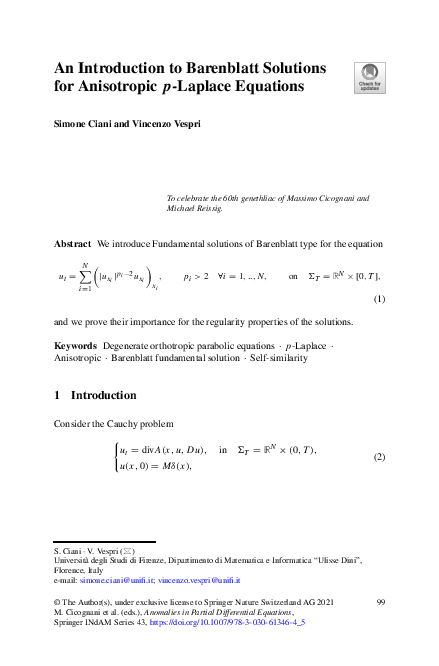 (PDF) An Introduction to Barenblatt Solutions for Anisotropic p-Laplace ...