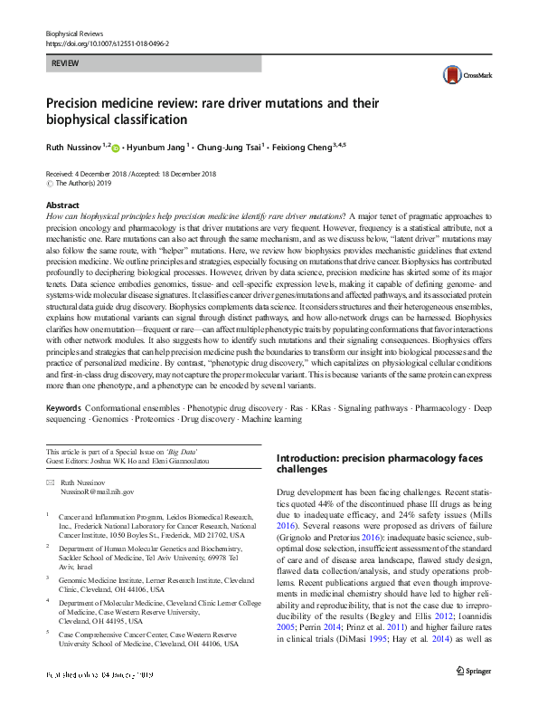 (PDF) Precision medicine review: rare driver mutations and their ...