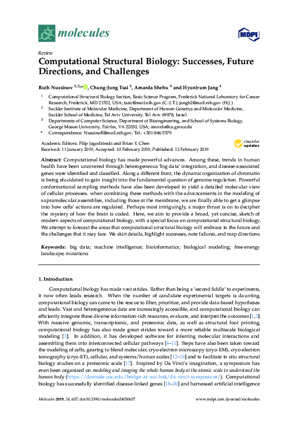 Computational Structural Biology Successes Future Directions And Challenges