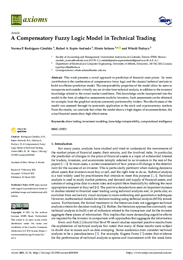 (PDF) A Compensatory Fuzzy Logic Model in Technical Trading