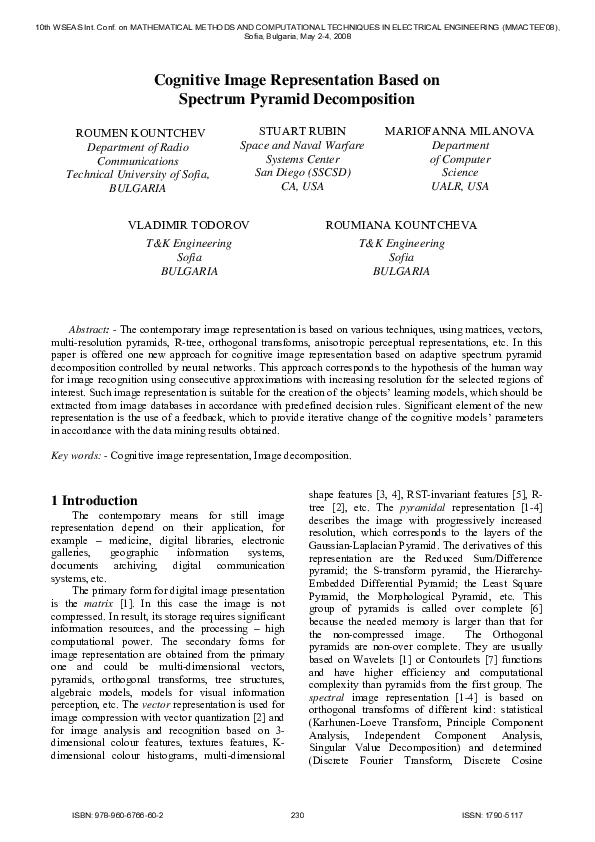 Pdf Cognitive Image Representation Based On Spectrum Pyramid Decomposition
