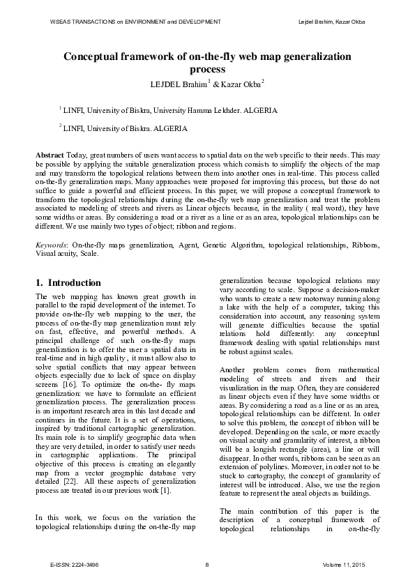 Pdf Conceptual Framework Of On The Fly Web Map Generalization Process Okba Kazar