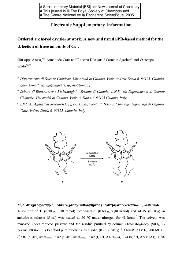 (PDF) Ordered anchored cavities at work: a new and rapid SPR-based ...