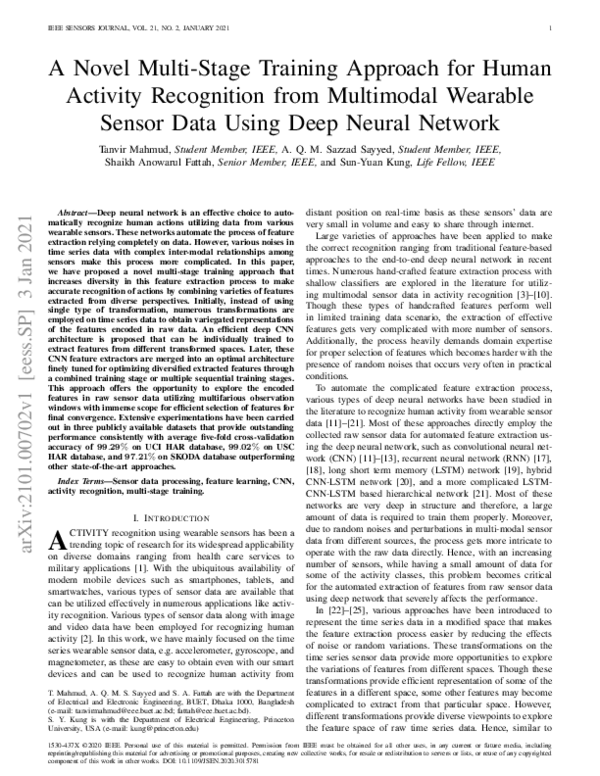 Pdf A Novel Multi Stage Training Approach For Human Activity