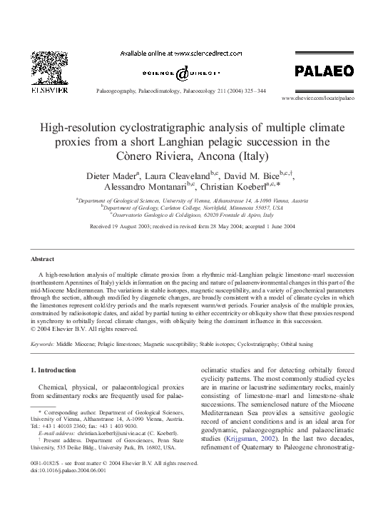 (PDF) High-resolution cyclostratigraphic analysis of multiple climate ...