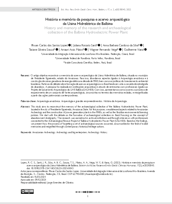 (PDF) História e memória da pesquisa e acervo arqueológico da Usina ...