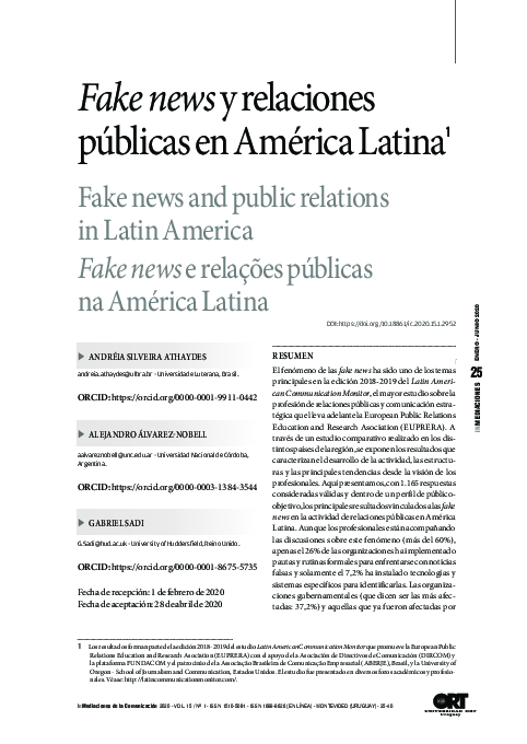 (PDF) Fake news y relaciones públicas en América Latina