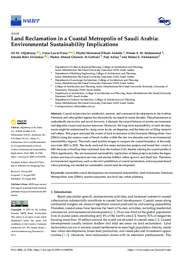 (PDF) Land Reclamation in a Coastal Metropolis of Saudi Arabia ...