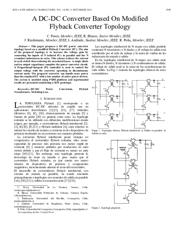 (PDF) A DC-DC Converter Based On Modified Flyback Converter Topology