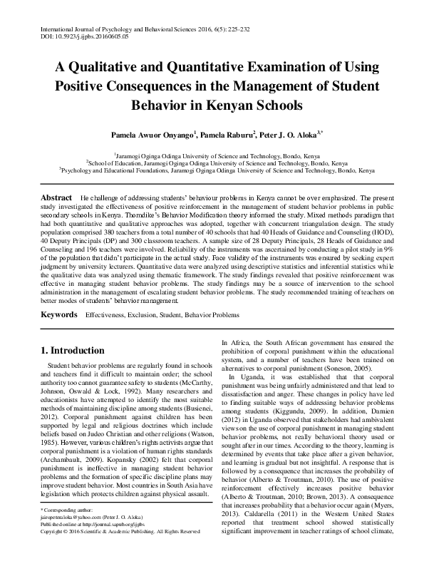 (PDF) A Qualitative and Quantitative Examination of Using Positive ...