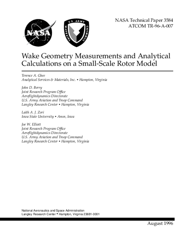 (PDF) Wake geometry measurements and analytical calculations on a small ...