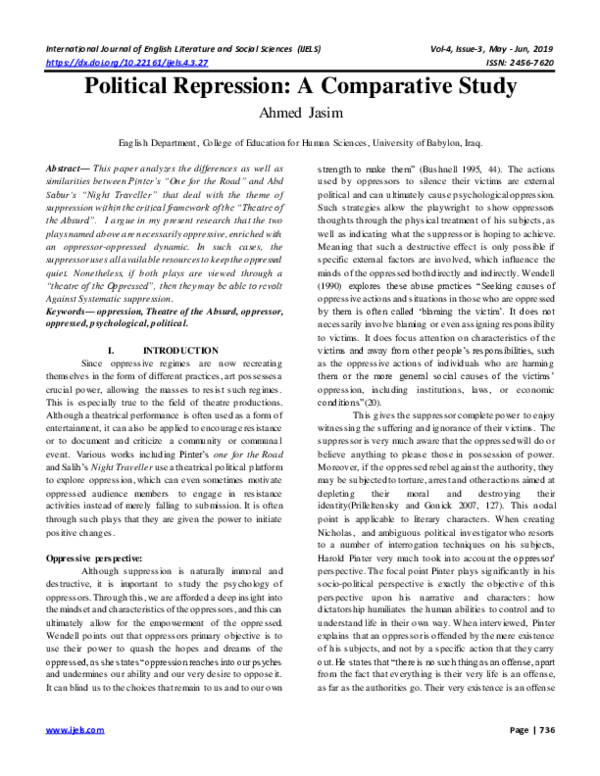 (PDF) Political Repression: A Comparative Study | Ahmed Jasim ...