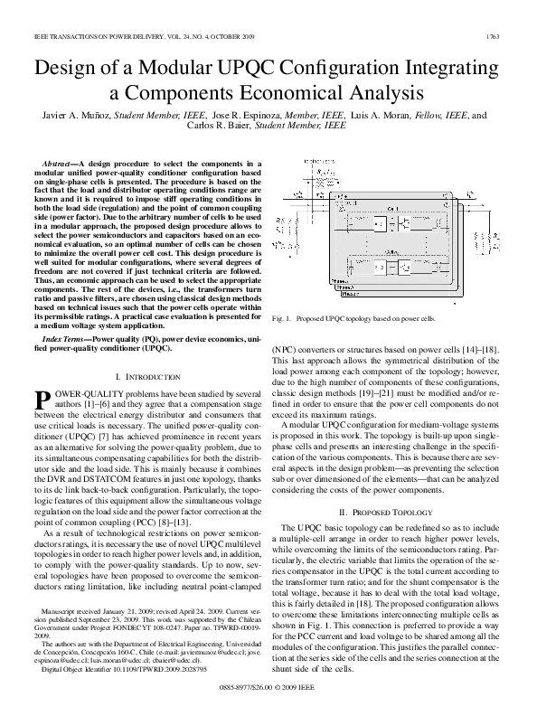(PDF) Design of a Modular UPQC Configuration Integrating a Components ...