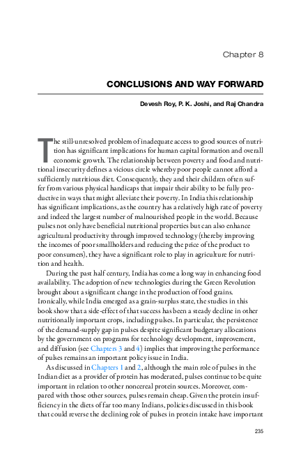 (PDF) Conclusions and way forward In Pulses for nutrition in India ...