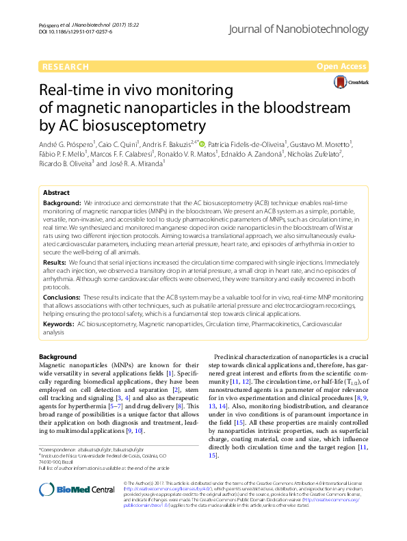 (PDF) Real-time in vivo monitoring of magnetic nanoparticles in the ...