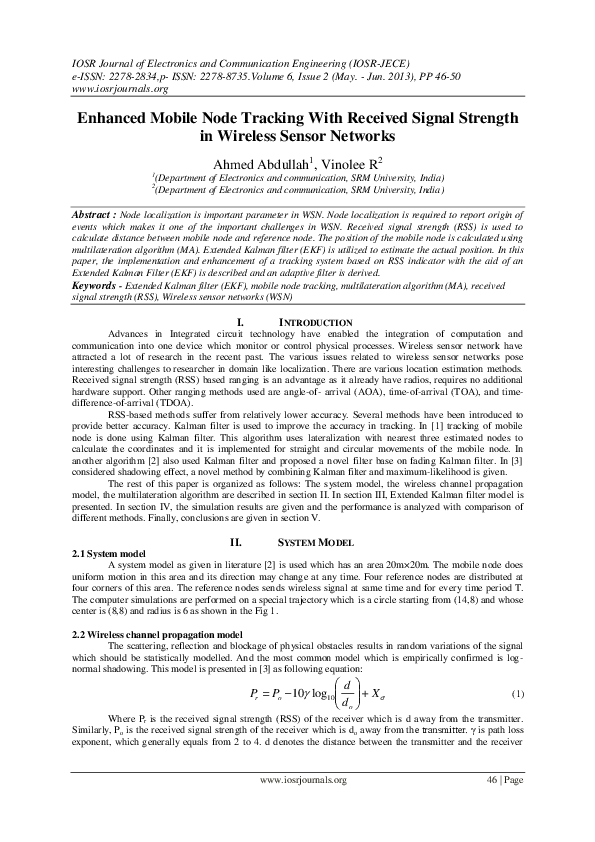 (PDF) Enhanced Mobile Node Tracking With Received Signal Strength in Wireless Sensor Networks ...
