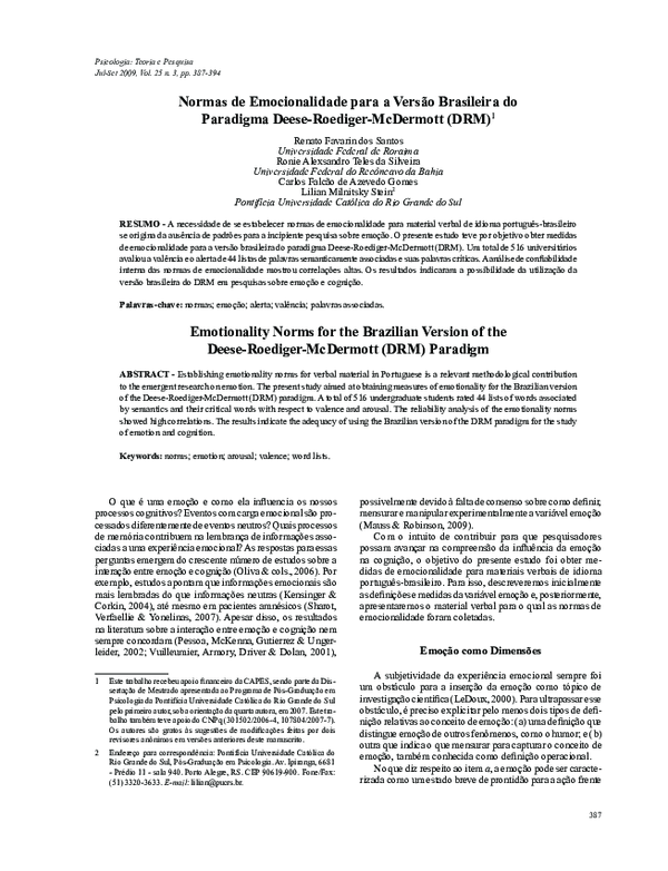 (PDF) Normas de emocionalidade para a versão brasileira do paradigma ...