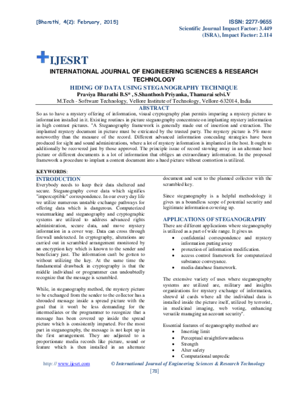 (PDF) Ijesrtjournal of Engineering Sciences & Research