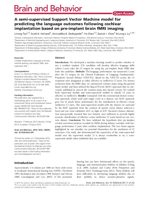 (PDF) A semi‐supervised Support Vector Machine model for predicting the language outcomes ...