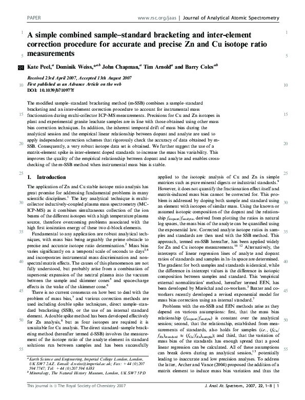 (PDF) A simple combined sample–standard bracketing and inter-element ...