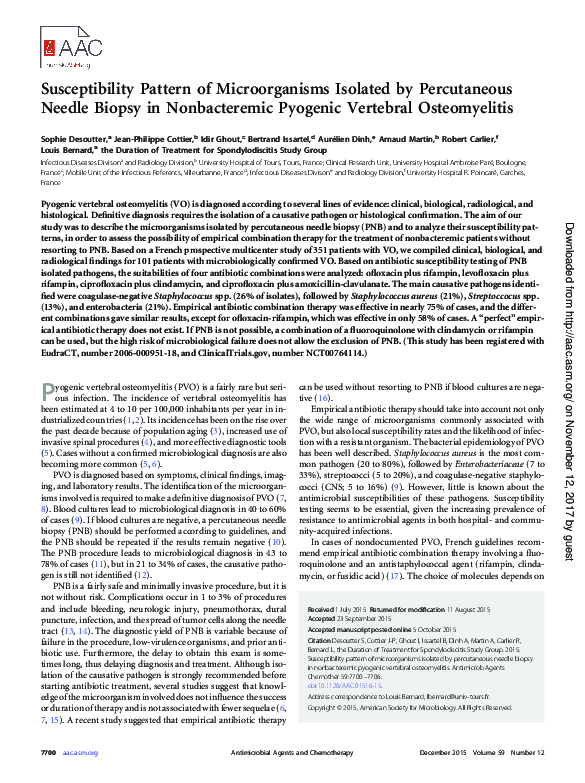 (PDF) Susceptibility Pattern of Microorganisms Isolated by Percutaneous ...
