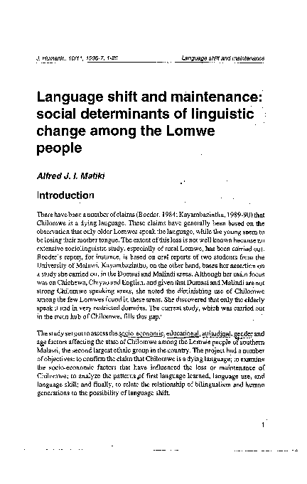 (PDF) Language Shift in Ahata community
