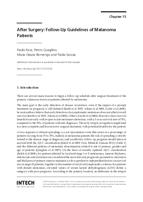 (PDF) After Surgery: Follow-Up Guidelines of Melanoma Patients | Paolo ...