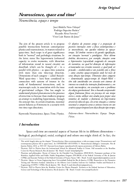 (PDF) Neuroscience, Space and Time