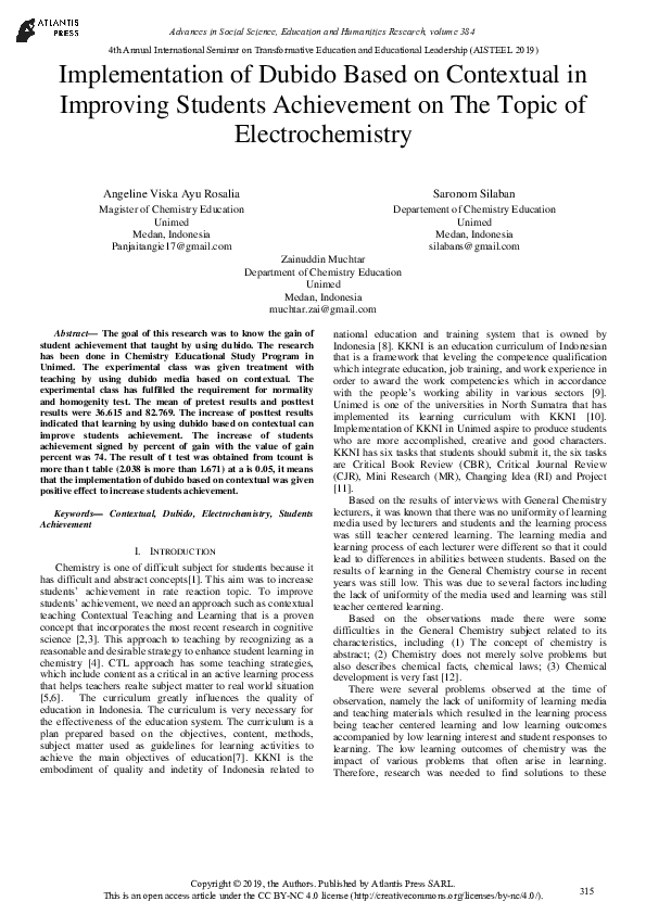 (PDF) Implementation of Dubido Based on Contextual in Improving ...