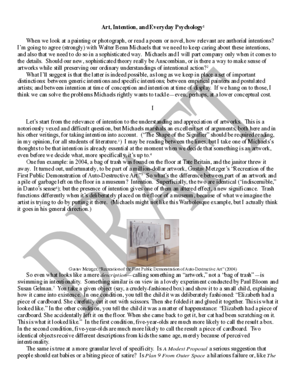 (PDF) Art, Intention, and Everyday Psychology