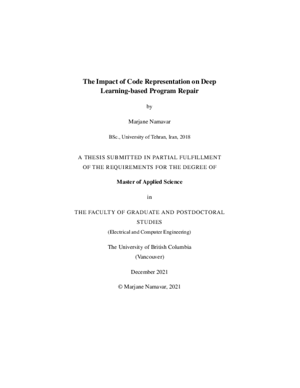 (PDF) The impact of code representation on deep learning-based program ...