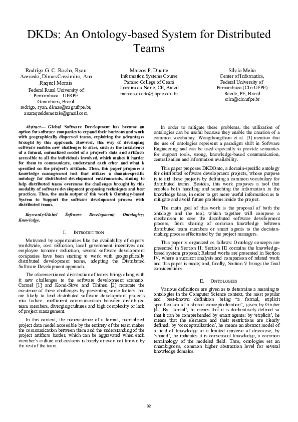(PDF) Ontology-Based Support for Distributed Teams