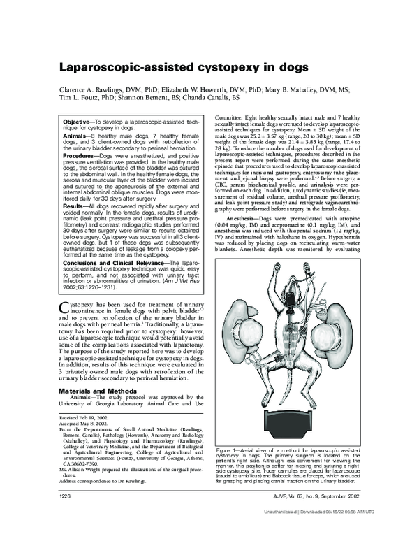 (PDF) Laparoscopic-assisted cystopexy in dogs