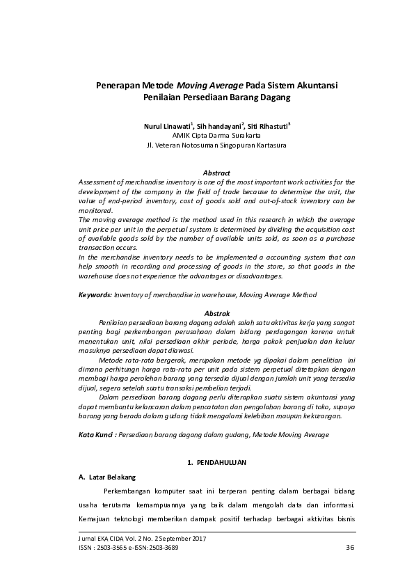 (PDF) Penerapan Metode Moving Average Pada Sistem Akuntansi Penilaian ...