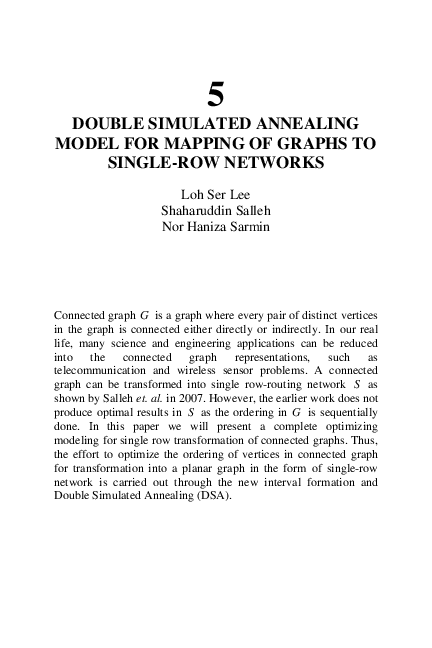 Pdf Double Simulated Annealing Model For Mapping Of Graphs To Single Row Networks Niza 3408