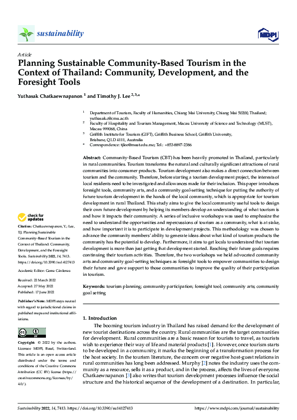 (PDF) Planning Sustainable Community-Based Tourism in the Context of ...