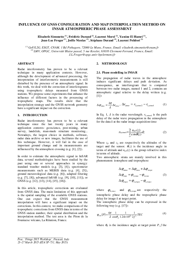 (PDF) Influence of GNSS Configuration and Map Interpolation Method on INSAR Atmospheric Phase ...