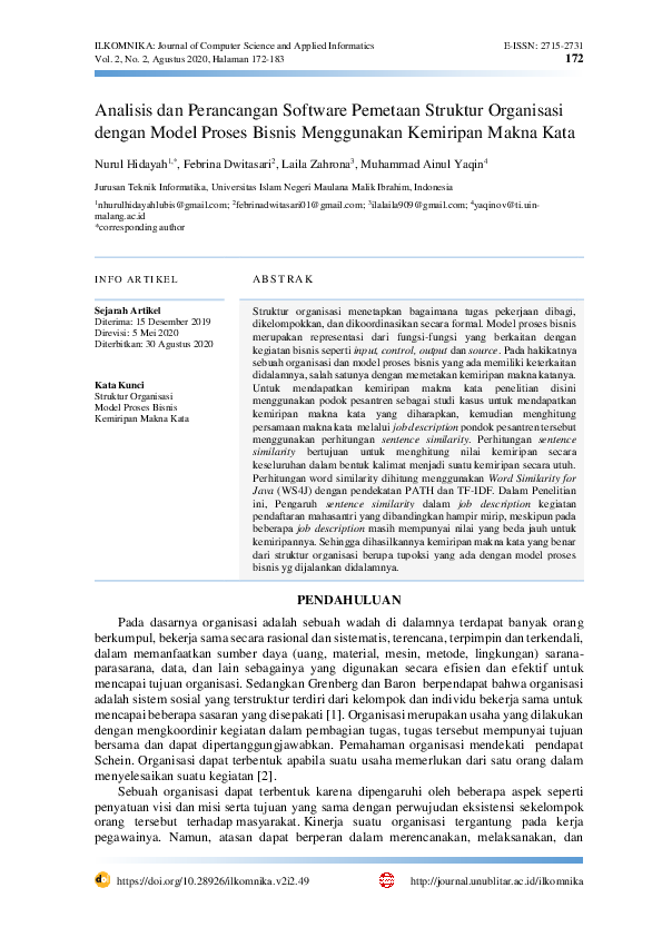 (PDF) Analisis dan Perancangan Software Pemetaan Struktur Organisasi ...