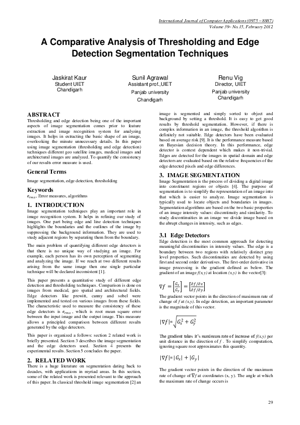 Pdf A Comparative Analysis Of Thresholding And Edge Detection Segmentation Techniques