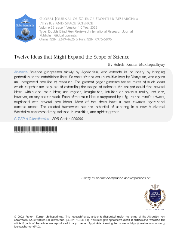 (PDF) Twelve Ideas that Might Expand the Scope of Science