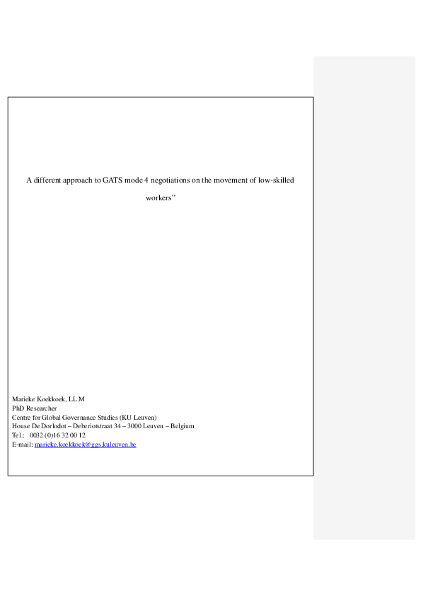 (PDF) A Different Approach to GATS Mode 4 Negotiations on the Movement ...