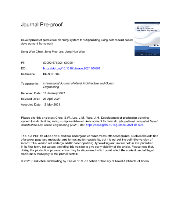 Pdf Development Of Production Planning System For Shipbuilding Using Component Based