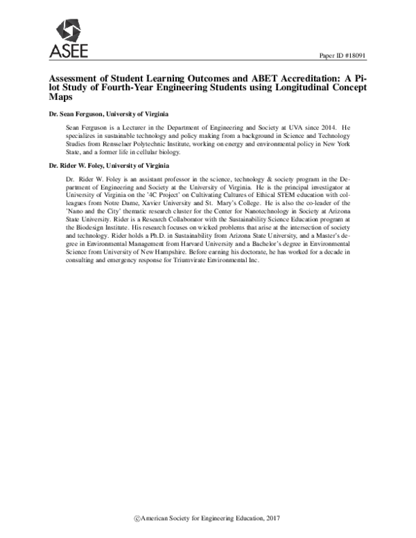 (PDF) Assessment of Student Learning Outcomes and ABET Accreditation: A ...