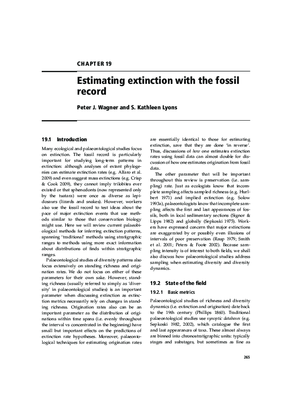 (PDF) Estimating extinction with the fossil record