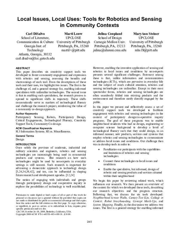 (PDF) Local issues, local uses